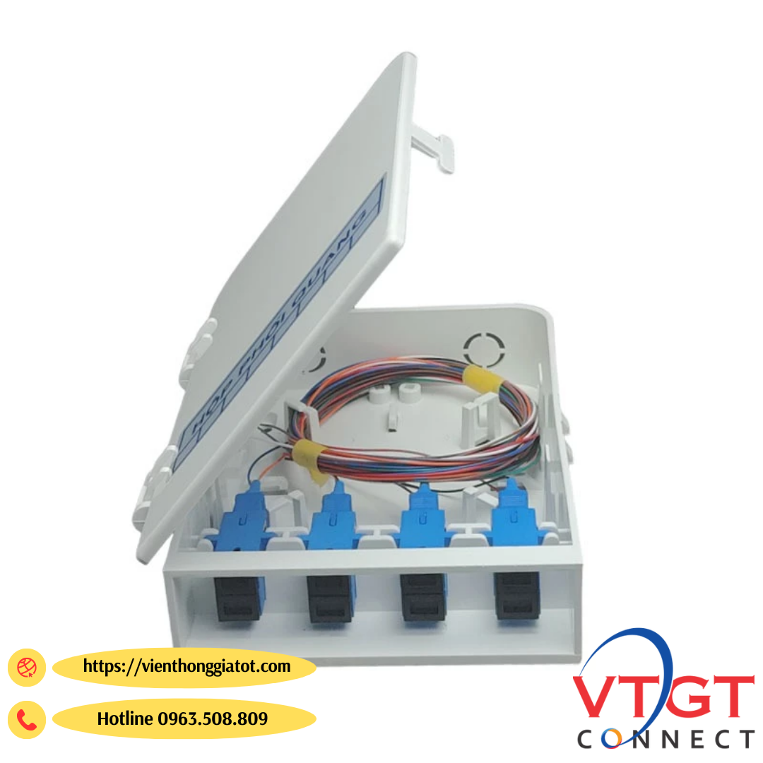 Hộp phối quang ODF 8FO nhựa chuẩn SC single mode đầy đủ phụ kiện | Vienthonggiatot.com